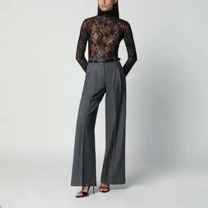 Andamane Mélange Wide-leg Tailored Trousers - Grey