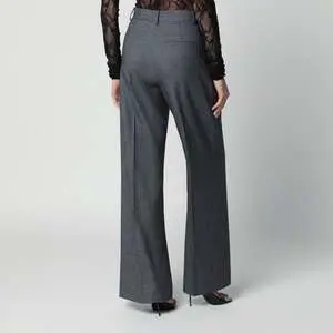 Andamane Mélange Wide-leg Tailored Trousers - Grey