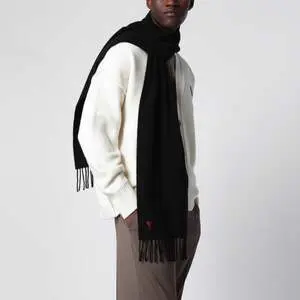 AMI Paris De Coeur Wool Scarf