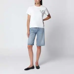 Max Mara Cotton Jersey T-shirt With Embroidered Graphic