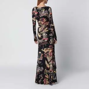Etro Printed Wrap Jersey Maxi Dress