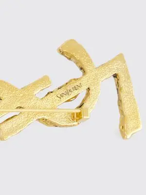 Saint Laurent Monogram Jewel Brooch In -tone Brass