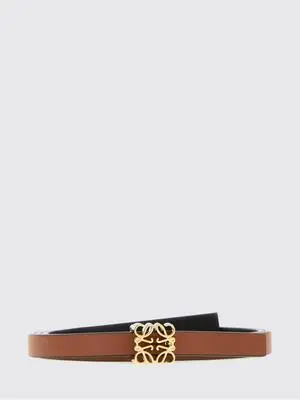 Loewe Leather Belt With Gold Tone Anagram Buckle - Black