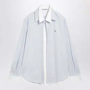 Acne Studios Layered Poplin Button-up Shirt /white - Blue
