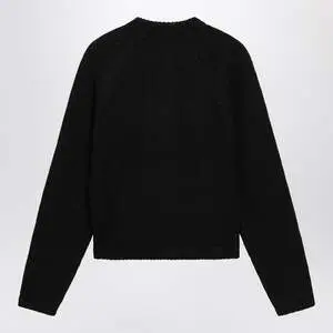 TOTEME Organic Cotton Cardigan With Hammered Metal Buttons - Black