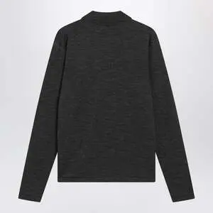 LEMAIRE Grey Long-sleeve Wool Polo Shirt - Brown