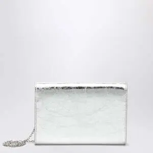 ROGER VIVIER Efflorescence Mini Clutch In Metallic Leather - Silver