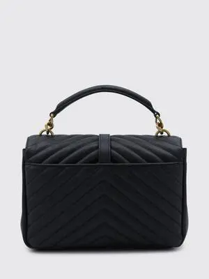 Saint Laurent Quilted Lambskin Handbag With Gold Tone Hardware - Black