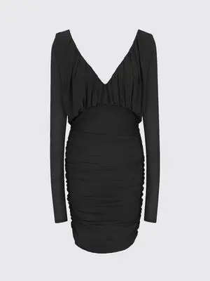 Saint Laurent Ruched Cupro Dress
