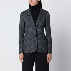 Harris Wharf London Single-breasted Prince Of Wales Check Jacket - Gray