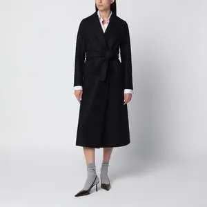 Harris Wharf London Wool Wrap Mini Coat - Black