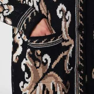 Etro Wool Jacquard Cardigan - Black