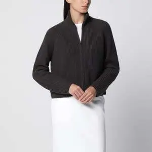 LISA YANG Sadie Cashmere Zip-up Cardigan - Gray