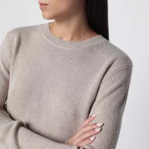 LISA YANG Crewneck Sweater In Cashmere - Cream