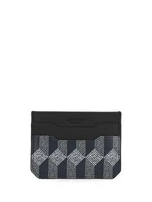 AU DEPART Printed Leather Card Holder - Blue