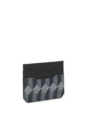 AU DEPART Printed Leather Card Holder - Blue