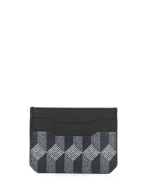 AU DEPART Printed Leather Card Holder - Blue