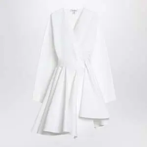 Alaïa Asymmetrical Cotton Poplin Dress - White