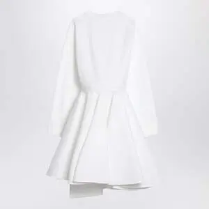 Alaïa Asymmetrical Cotton Poplin Dress - White