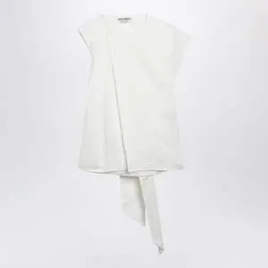 JW Anderson Ivory Cotton Top With Self-tie Back Strap - White