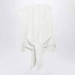 JW Anderson Ivory Cotton Top With Self-tie Back Strap