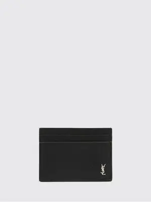 Saint Laurent Tiny Cassandre Card Holder - Black