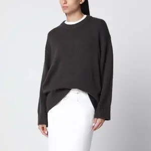 LISA YANG Crewneck Sweater Noor In Dark Fern Cashmere - Gray