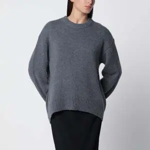 LISA YANG Noor Crewneck Sweater In Graphite Cashmere - Gray