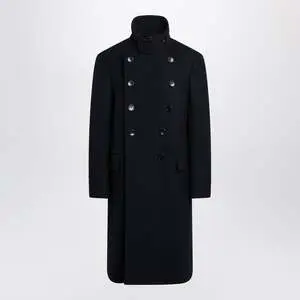 TOM FORD Midnight Wool Double-breasted Coat - Blue