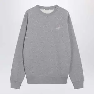JW Anderson Grey Cotton Sweatshirt With Embroidered Logo - Gray