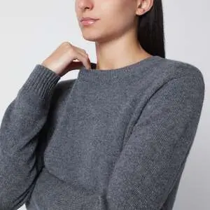 LISA YANG Mable Cashmere Crew Neck Sweater - Gray