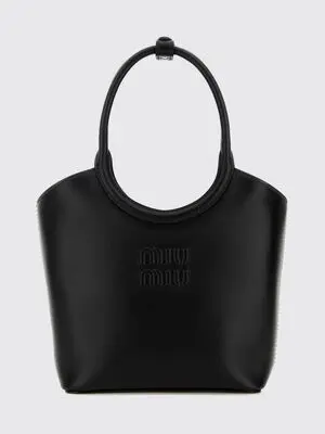 Miu Miu Mini Bag With Embossed Logo - Black