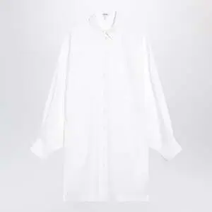 Loewe Cotton Poplin Batwing Sleeve Shirt Dress - White