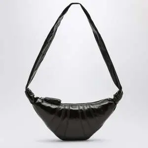 LEMAIRE Small Croissant Bag In Dark Coated Cotton - Green