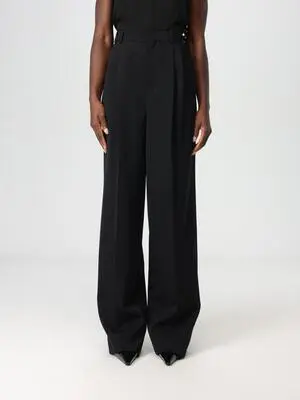 Saint Laurent Wool Wide Leg Pants - Black