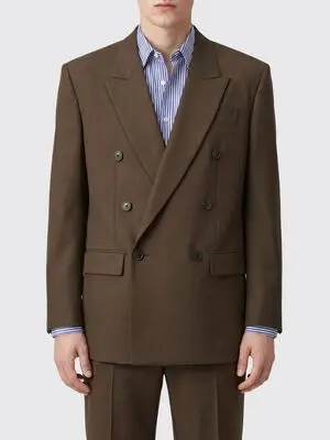 Saint Laurent Double Breasted Silk Jacket - Brown