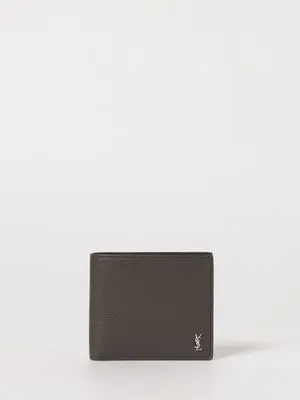 Saint Laurent Tiny Cassandre East/West Wallet In Grained Leather Saint Laurent Brown