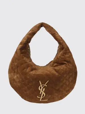 Saint Laurent Quilted Shoulder Bag With Monogram Detail - Brown