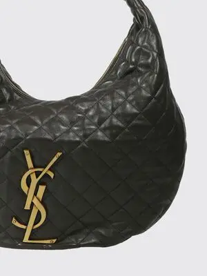 Saint Laurent Quilted Lambskin Shoulder Bag - Brown
