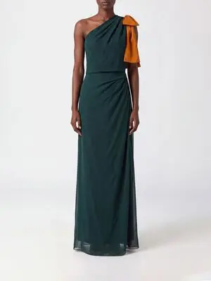 Saint Laurent One Shoulder Maxi Dress - Green