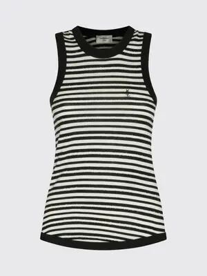 Saint Laurent Striped Sleeveless Top - Black