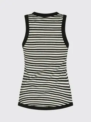 Saint Laurent Striped Sleeveless Top - Black