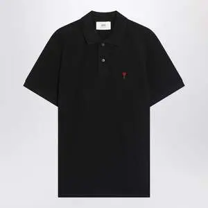 AMI Paris De Coeur Polo Shirt - Black