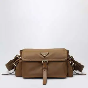 Prada Explore Medium Bag In Brandy Re-nylon - Brown