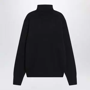 AMI Paris Navy Turtleneck Sweater De Coeur