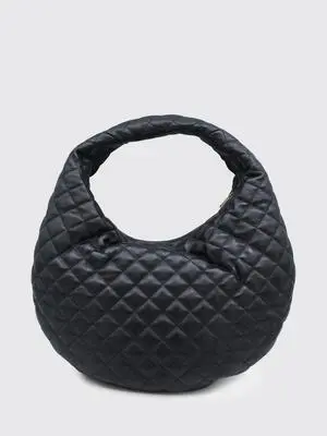 Saint Laurent Quilted Lambskin Shoulder Bag With Monogram Detail - Black