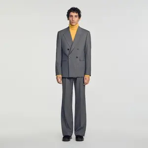 Sandro Striped Virgin Wool Jacket