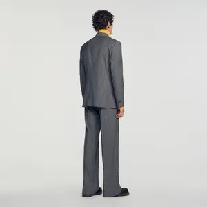 Sandro Striped Virgin Wool Jacket