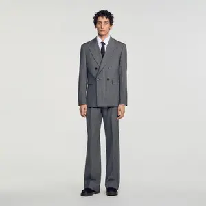 Sandro Striped Virgin Wool Jacket