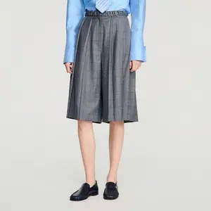 Sandro Check Wool Shorts